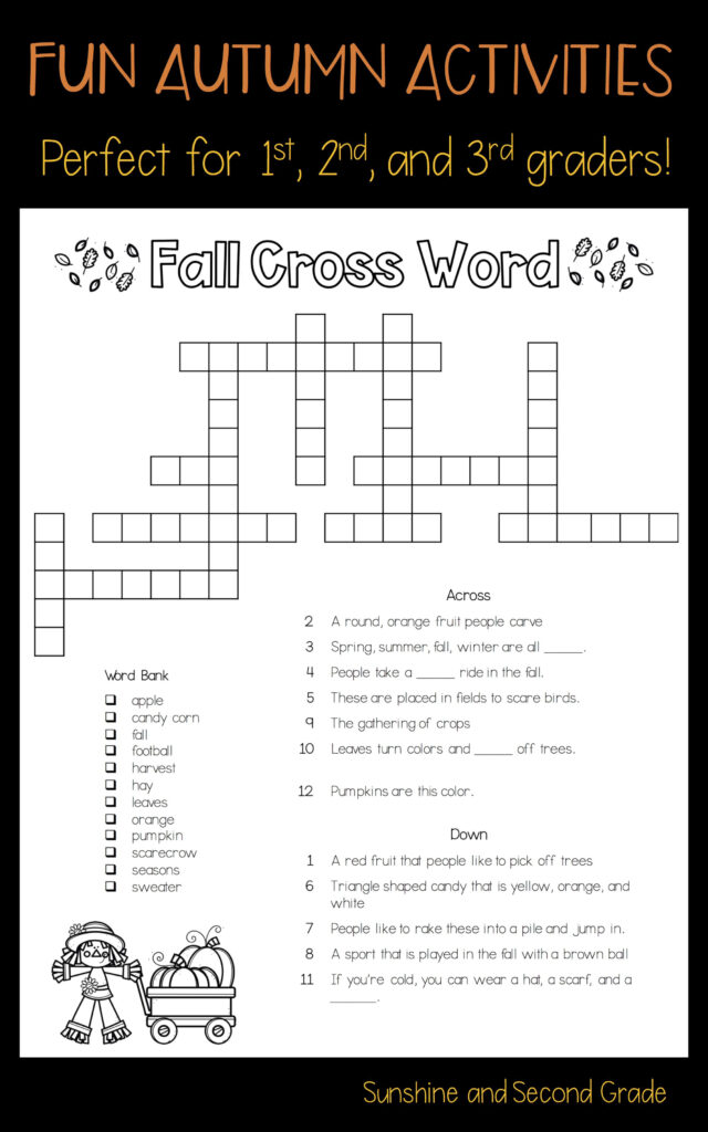 3rd Grade Crossword Puzzle For Grade 3 How To Do This Sally Crossword 