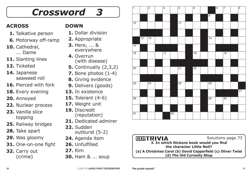 Cryptic Crossword Puzzles Printable Free Printable Crossword Puzzles ...