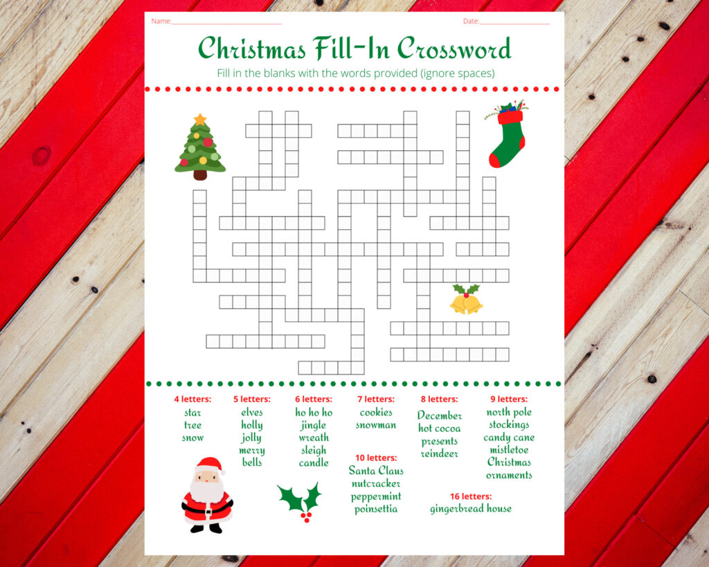 Christmas Themed Crossword Puzzles Printable | Sally Crossword Puzzles